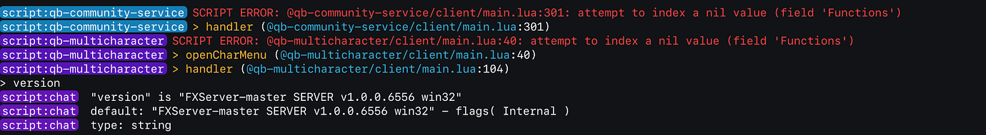 Script Error Qb Multicharcater Client Main Lua Attmept To Index A Nil Value Field Functions