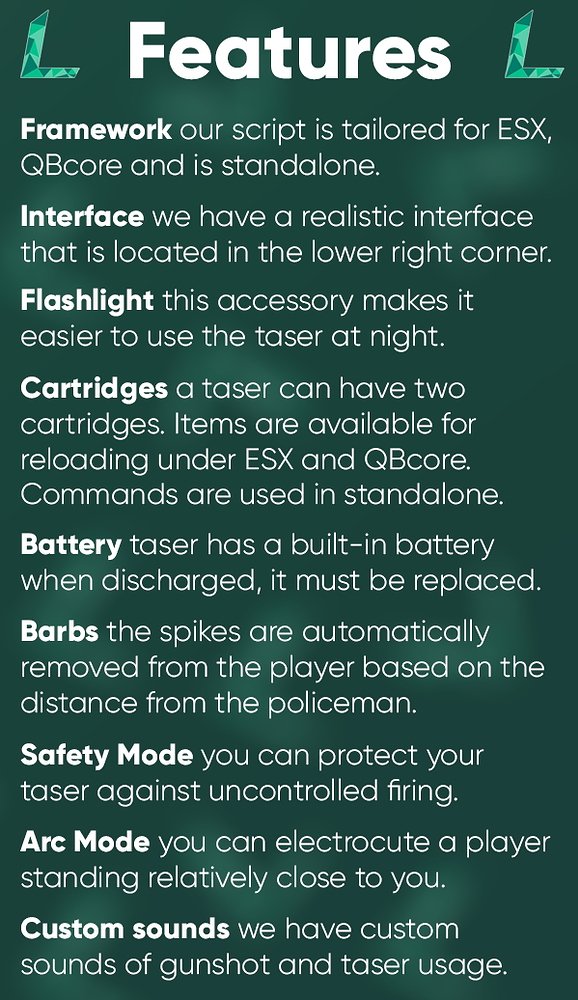 [ESX/QB/Standalone] Realistic Taser - FiveM Releases - Cfx.re Community