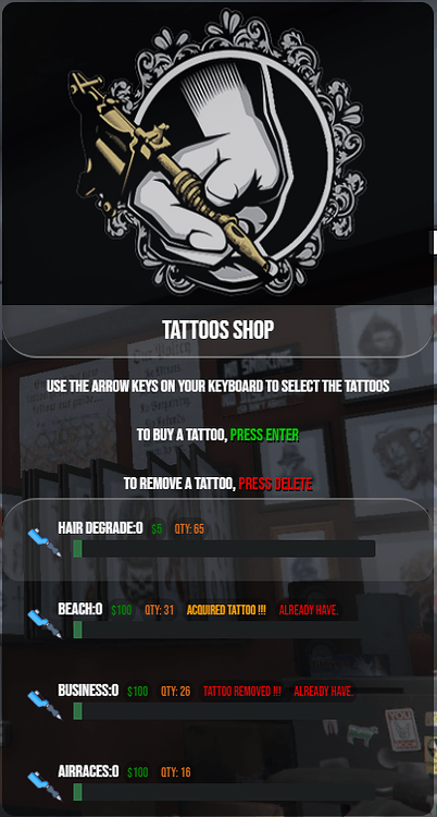 [Release] Tattoos Shop and Degrade Hair [ESX / QBCore / STANDALONE ...