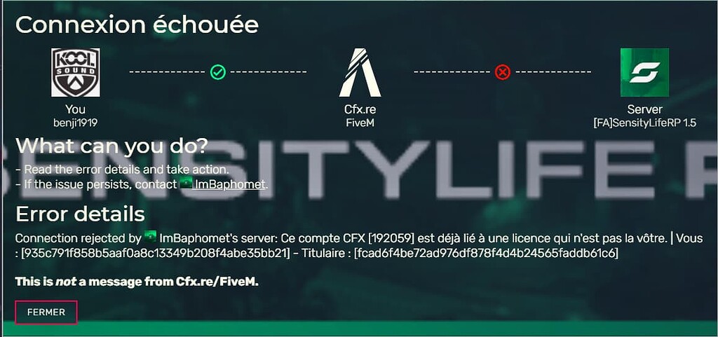 Problem to connect to a server (cfx license) - FiveM Client Support - Cfx.re Community