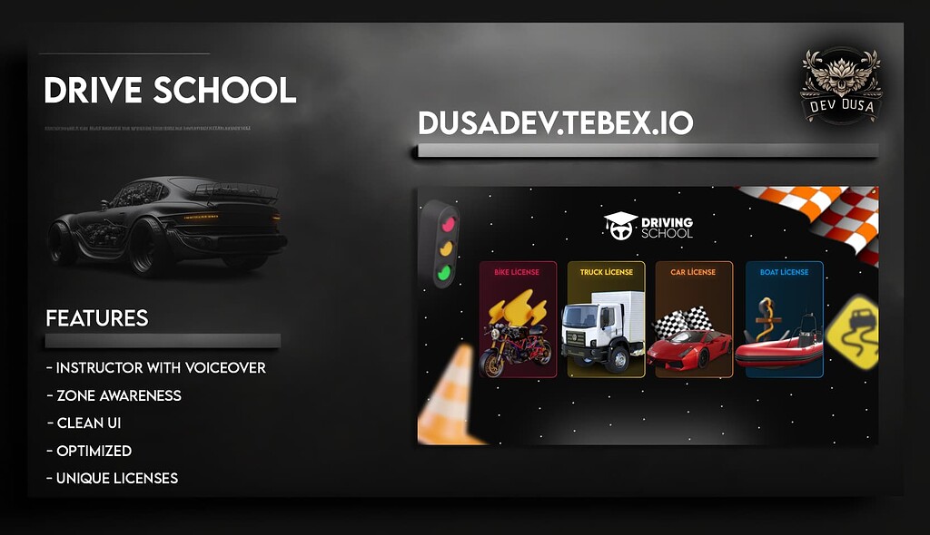 Dusa Drive School | ESX - QB - FiveM Releases - Cfx.re Community