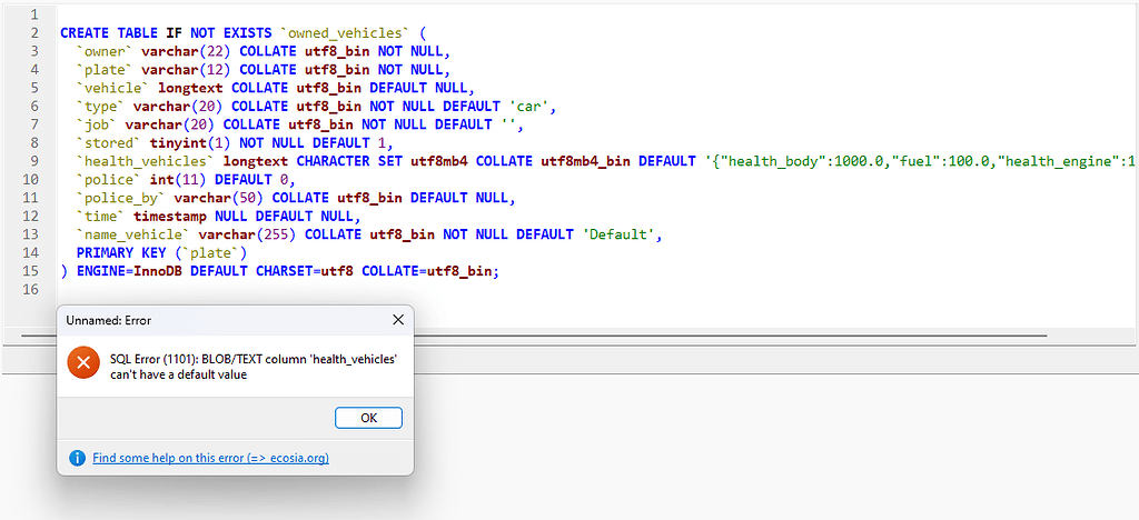 [Error] Sql health_vehicles - Discussion - Cfx.re Community