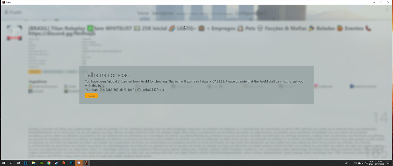 I got global banned for no reason - FiveM Client Support - Cfx.re Community