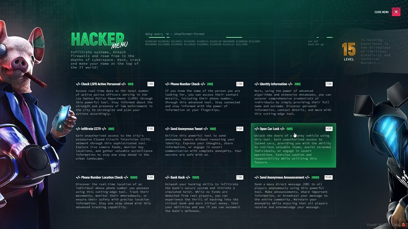 [ESX/QB] Realistic Hacker Menu - FiveM Releases - Cfx.re Community