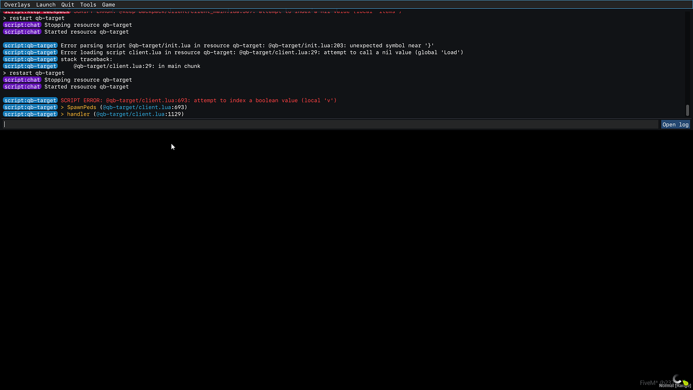Qb-target error - QBCore - Cfx.re Community