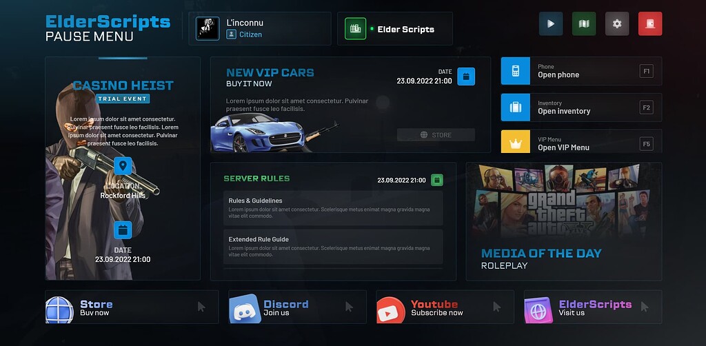 [paid][standalone] Pausemenu Fivem Releases Cfx Re Community