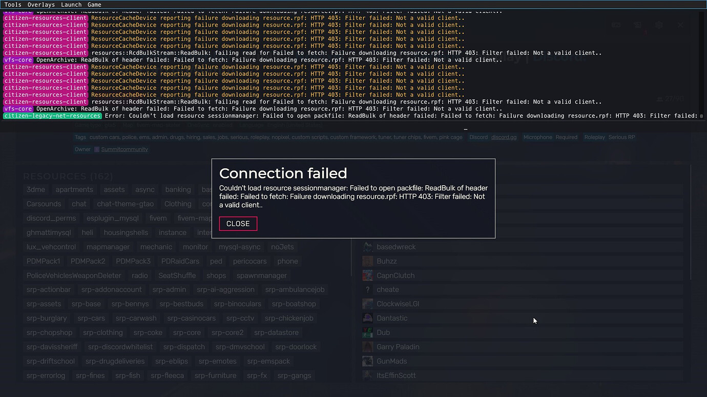 Couldn't load resource: Failed to open packfile - Server Discussion ... Couldn't load resource: Failed to open packfile - Server Discussion ...