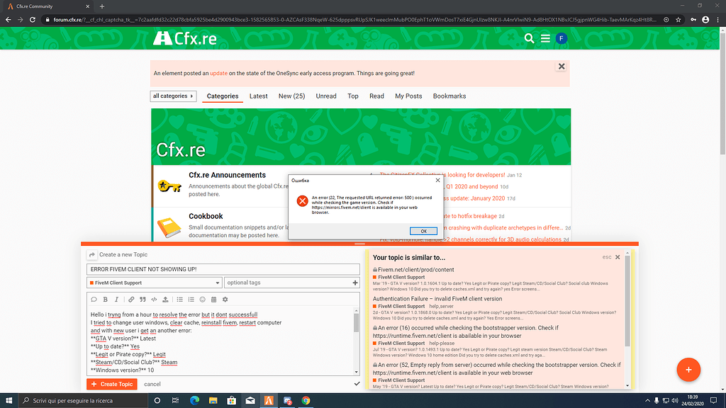 Quotfivemroslauncherquot Error When Launching Fivem Fivem Client Support