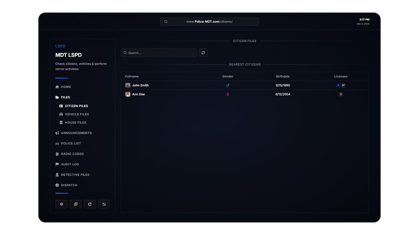 [PAID] Advanced Police MDT & Dispatch V2 [ESX/QBOX/QB] - FiveM Releases ...
