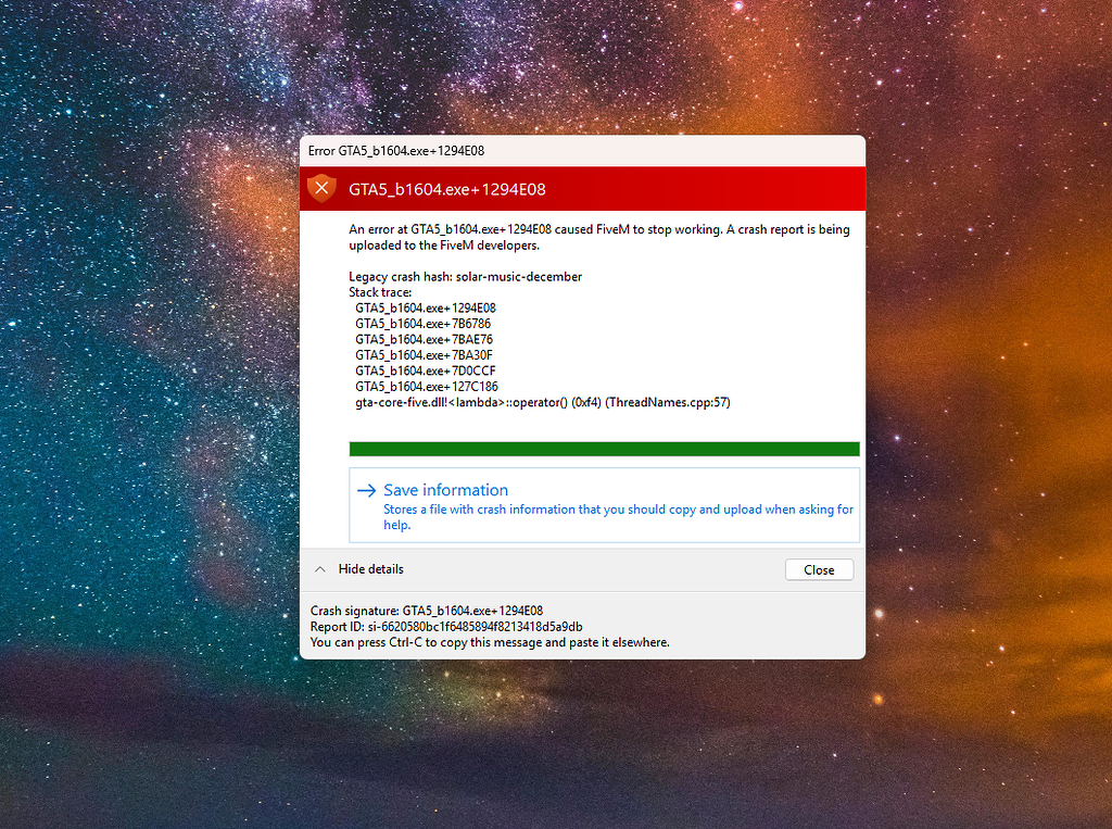 gta5_b1604.exe+1294e08 - FiveM Client Support - Cfx.re Community