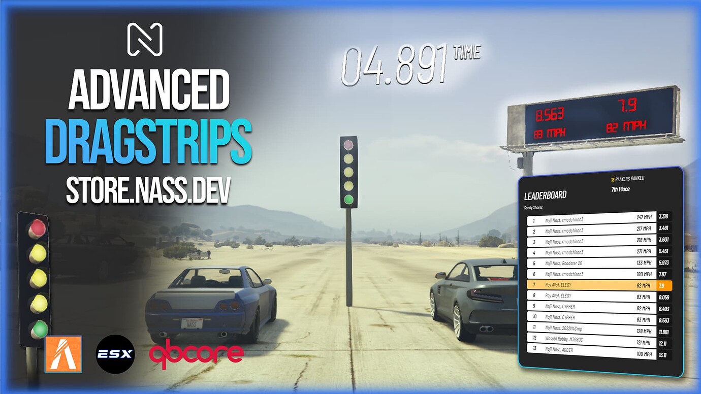 [ESX/QBCORE/QBox] Nass Advanced Dragstrips - FiveM Releases - Cfx.re ...