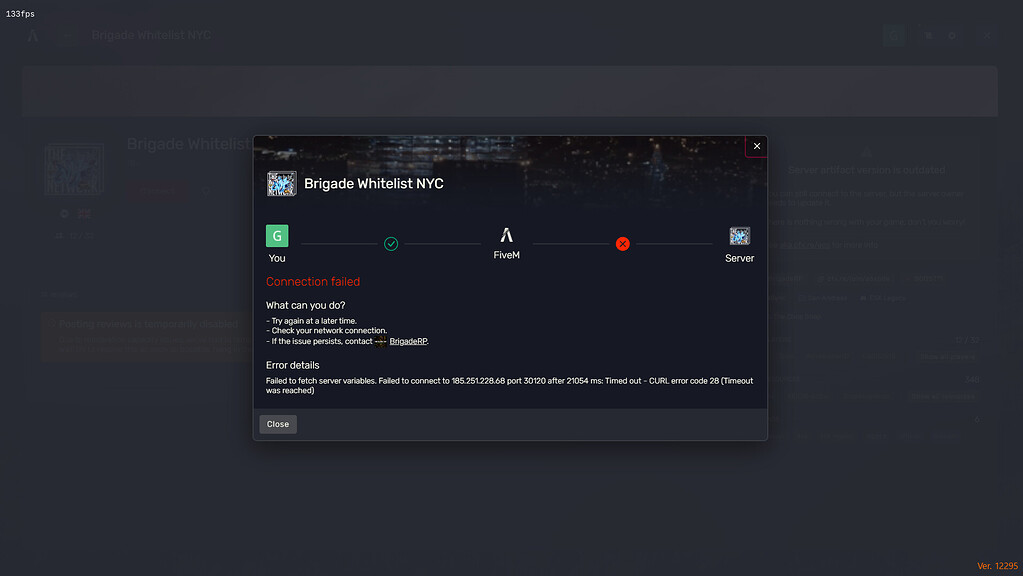 Everytime i try to connect it won't connect to the server - FiveM ...
