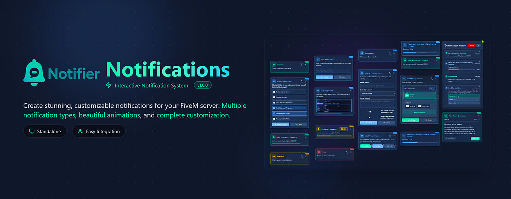 Notifier Notifications (Player Selections, Interactive, Inputs, Forms, Surveys, Step Wizard and ...