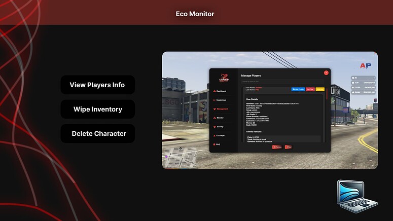[ESX/QB][PAID] 🚨 Eco Monitor | Real Time Player Monitoring & Server ...