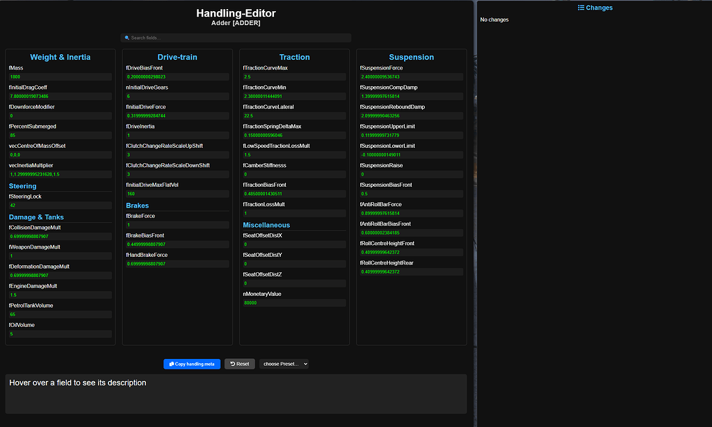Fivem handling editor NUI - FiveM Releases - Cfx.re Community