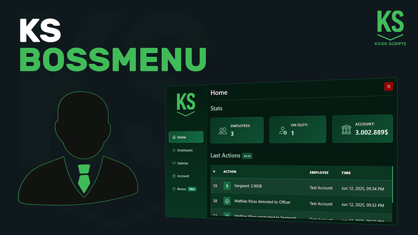 [FREE] [ESX] - KS Bossmenu 💻 | FiveM Bossmenu - FiveM Releases - Cfx.re ...