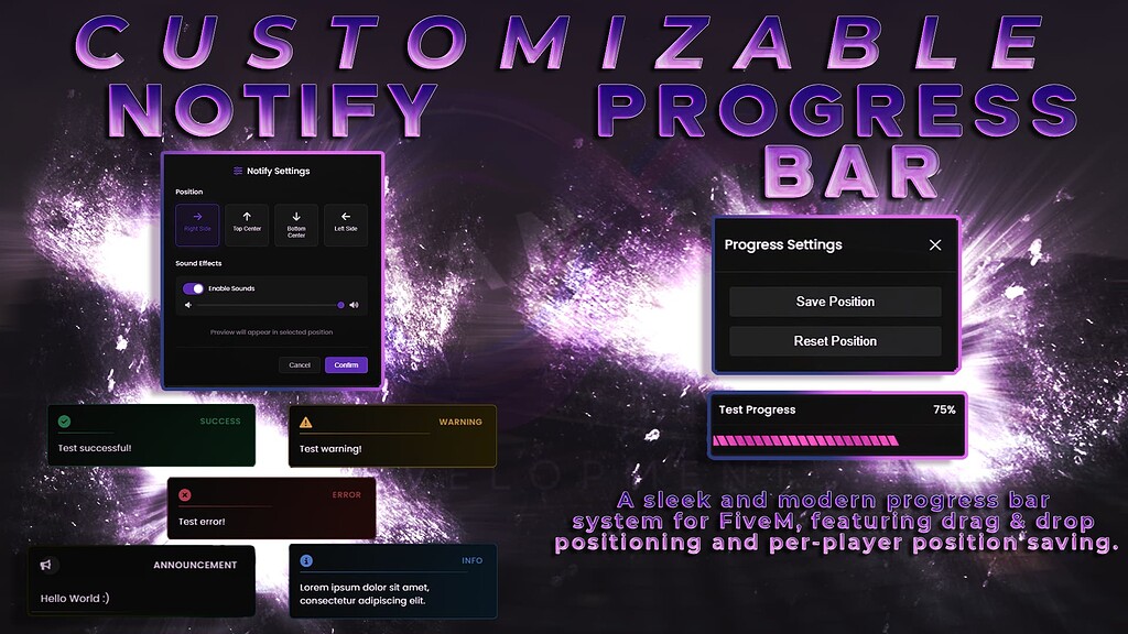 [PAID] Customizable Notify and Progressbar - FiveM Releases - Cfx.re ...
