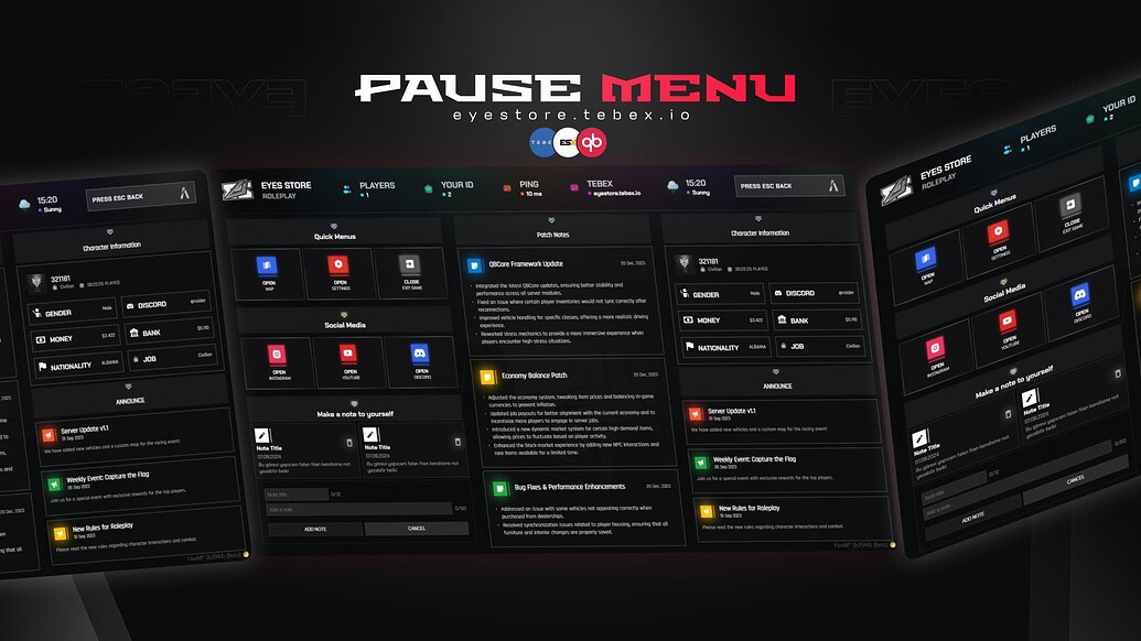 Best FiveM Pause Menu: Eyes Store Integration & Customization Tips ...
