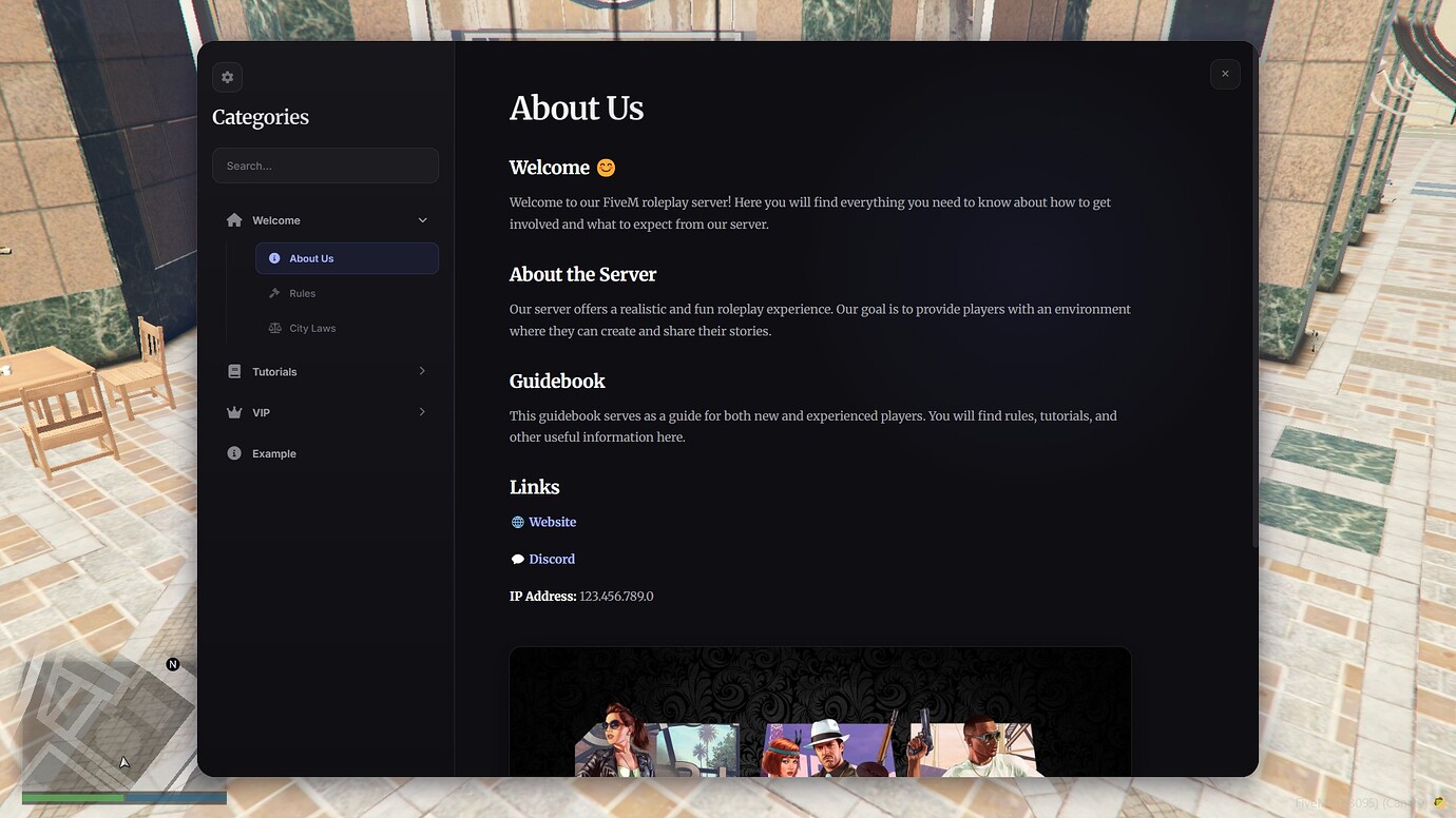 [FREE] [STANDALONE] Guidebook UI - Page 2 - FiveM Releases - Cfx.re ...