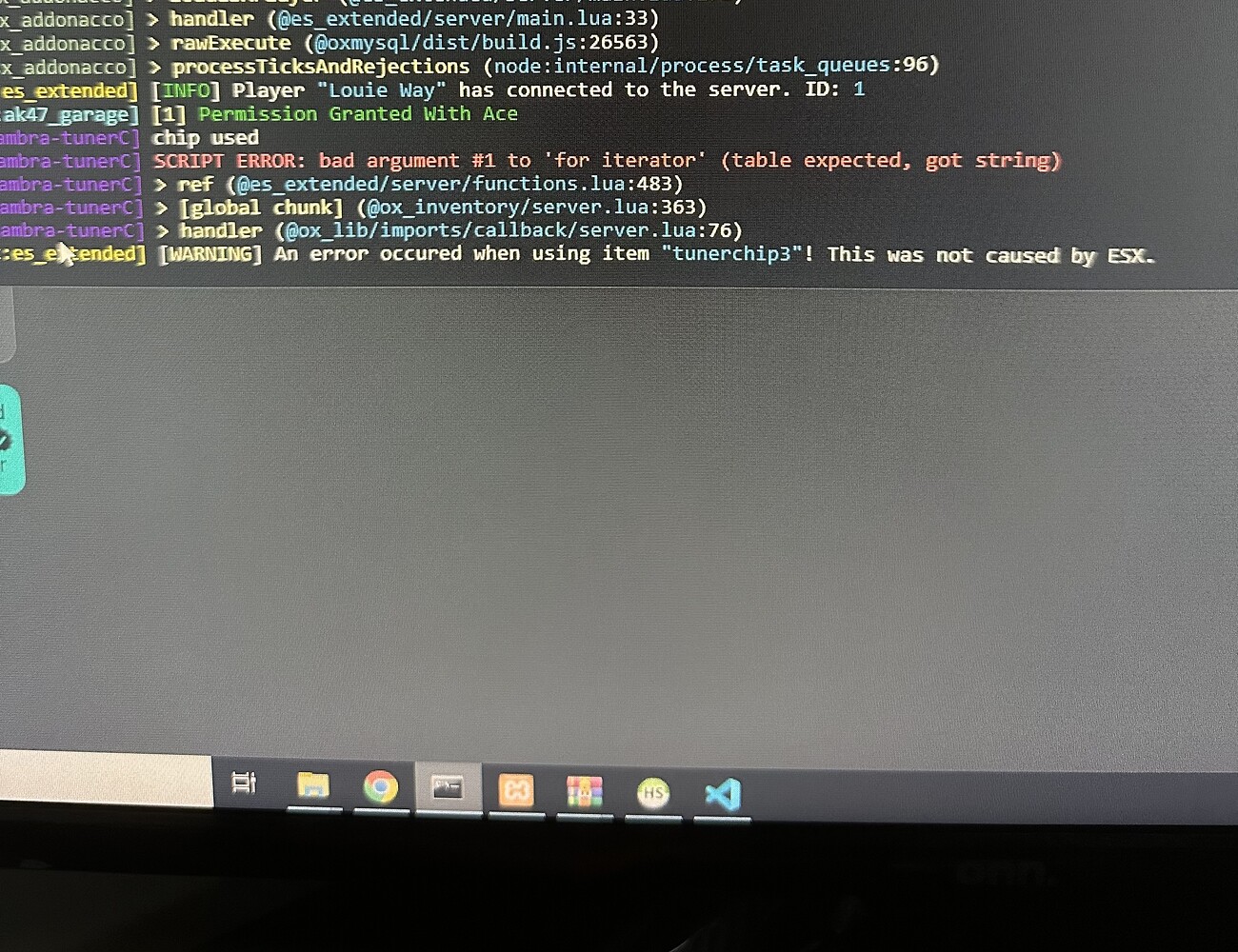 Need help with error code SCRIPT ERROR: bad argument #1 to 'for iterator' (table expected, got ...