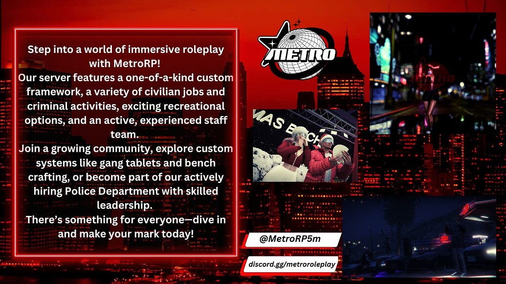 Metro Roleplay Ultimate RP Experience| Custom Framework| Realistic Jobs ...