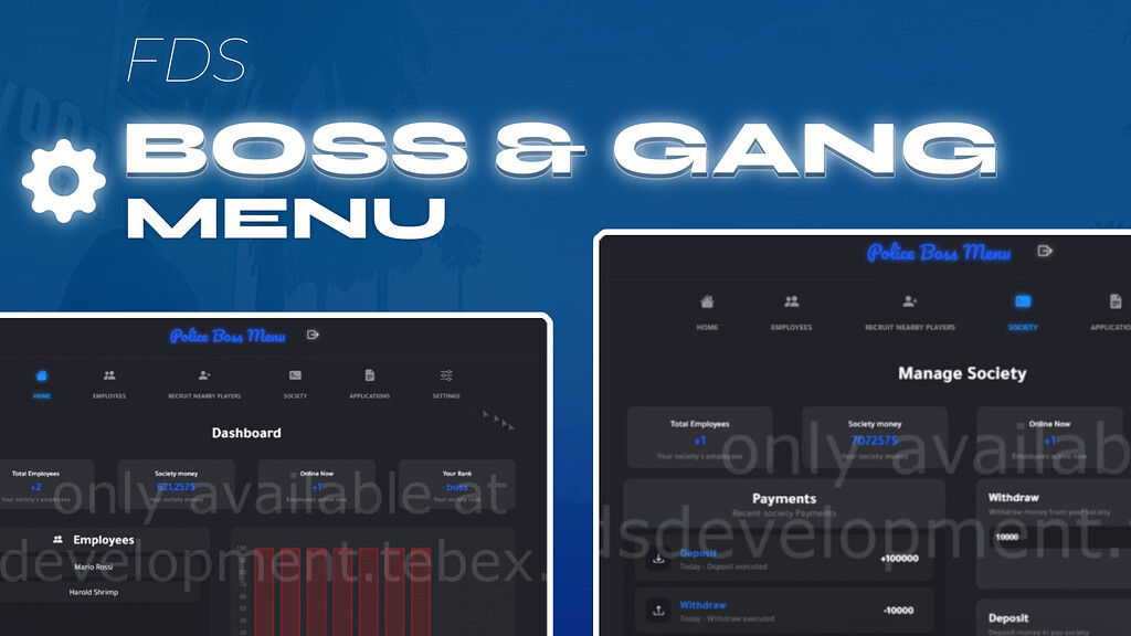 Advanced Boss & Gang Menu - With Job Applications System [ESX/QB] - FiveM Releases - Cfx.re ...