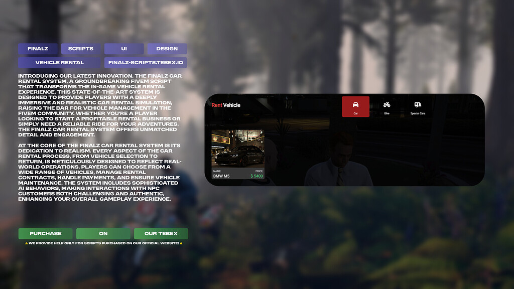 [ESX][PAID] FinalZ vehicle rent - FiveM Releases - Cfx.re Community