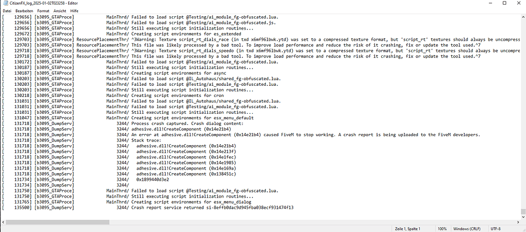 Error at: adhesive.dll!CreateComponent (0x14e21b4) - FiveM Client Support - Cfx.re Community
