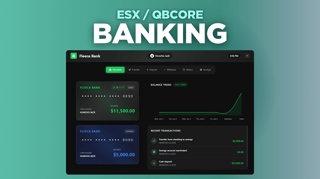 [FREE] FiveM Banking System 🏦 [ESX / QBCORE] - FiveM Releases - Cfx.re ...