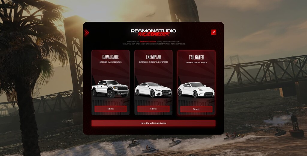 [ESX] [QBCore] RS | Welcomecar | 0.00ms | Let Players Choose Out of 3 ...