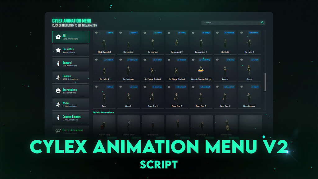 [PAID] [STANDALONE] NEW UI UPDATE! Cylex ANIMATION MENU V2 +6700 EMOTE ...