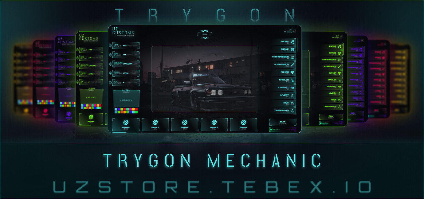 [QBCore - ESX] Trygon Customs | RGB - Color Selection | Adjustable UI ...