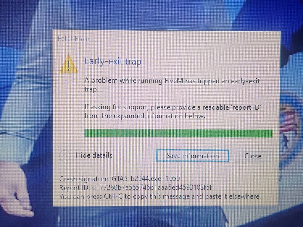 Fivem early exit trap - FiveM Client Support - Cfx.re Community