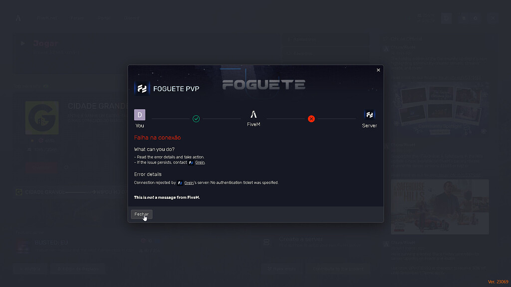 FiveM does not receive authentication ticket from Epic account. GTA ...