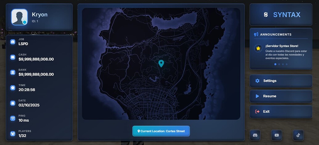 Esx Qbcore Syntax Pause Menu Fivem Script Paid Fivem Releases