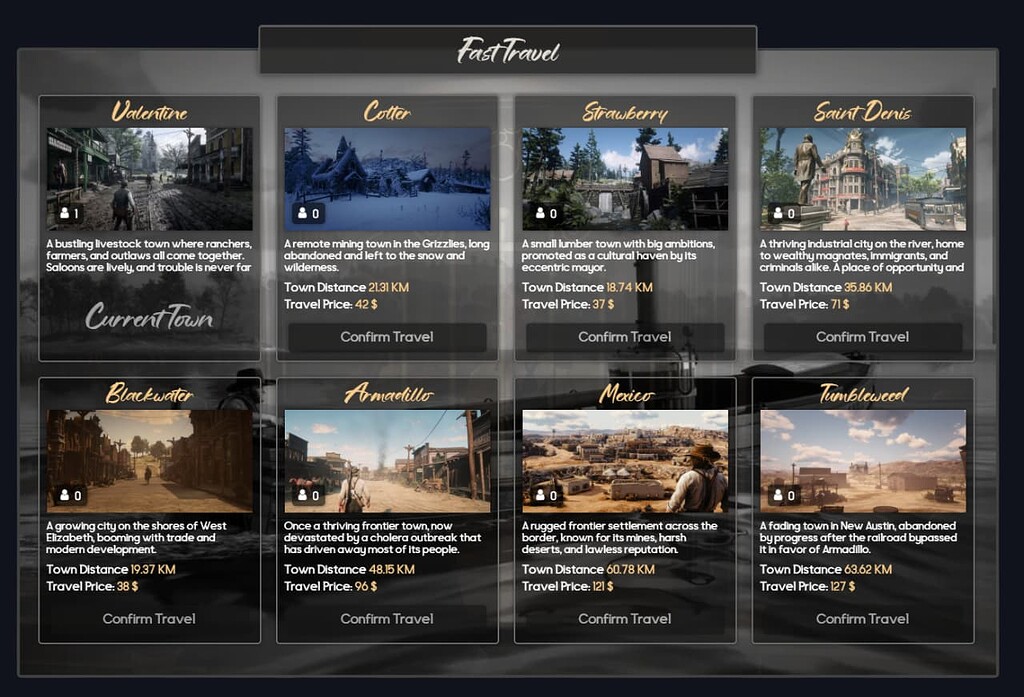 The Ultimate Fast Travel For RedM Servers [Vorp] - RedM Releases - Cfx ...
