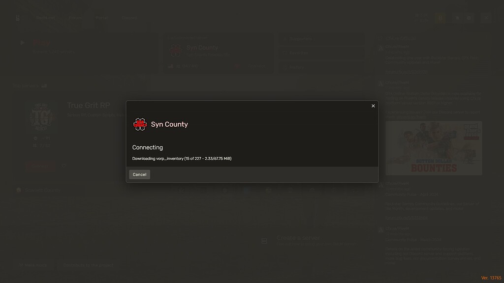 Infinite Loud Screen and Long Download Times for Cache - RedM Client Support - Cfx.re Community