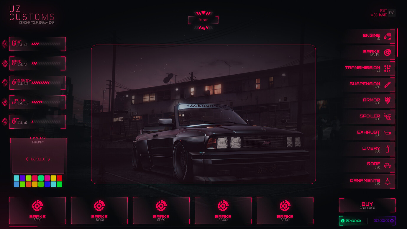 [QBCore - ESX] Trygon Customs | RGB - Color Selection | Adjustable UI ...