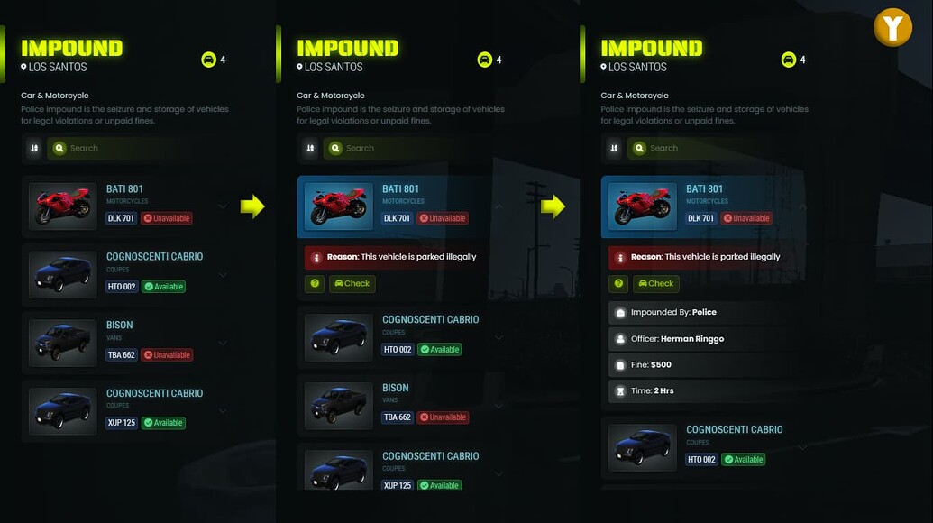[ESX/QB] Police Impound with Clean UI - FiveM Search