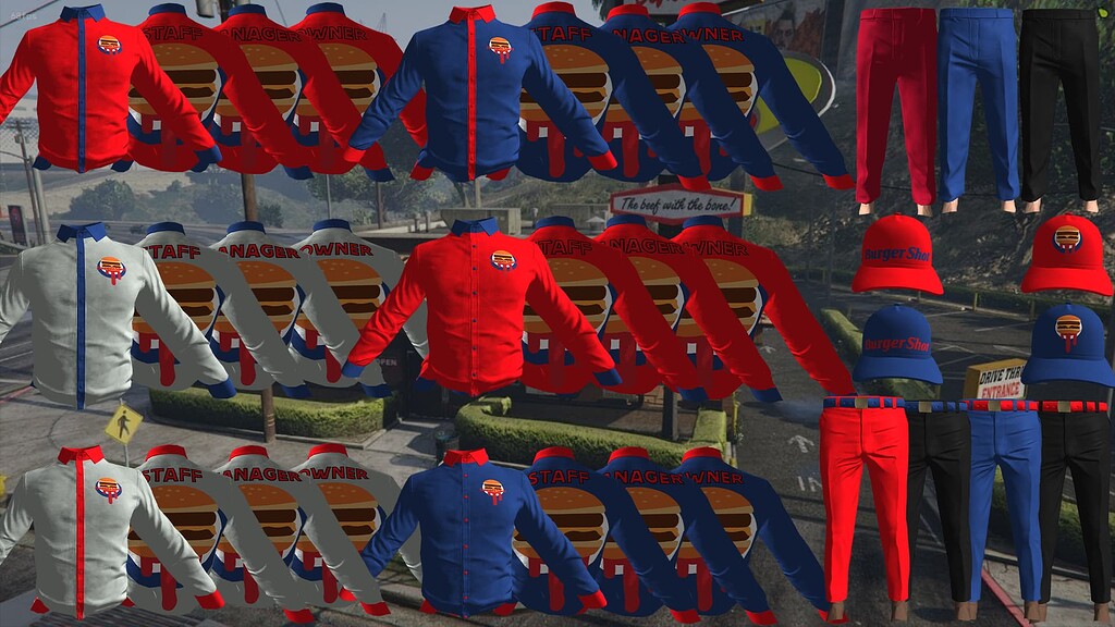 Burger Shirts Uniform Bundle for Male and Female [Lore Friendly] [On Sale] - FiveM Releases ...