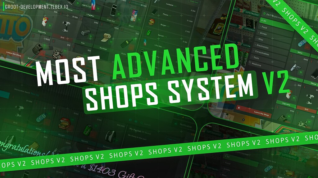 Advanced Shops V2 (QB/QBox/ESX) - FiveM Shops with Coupons, Passwords , Checkout & Item Selling ...