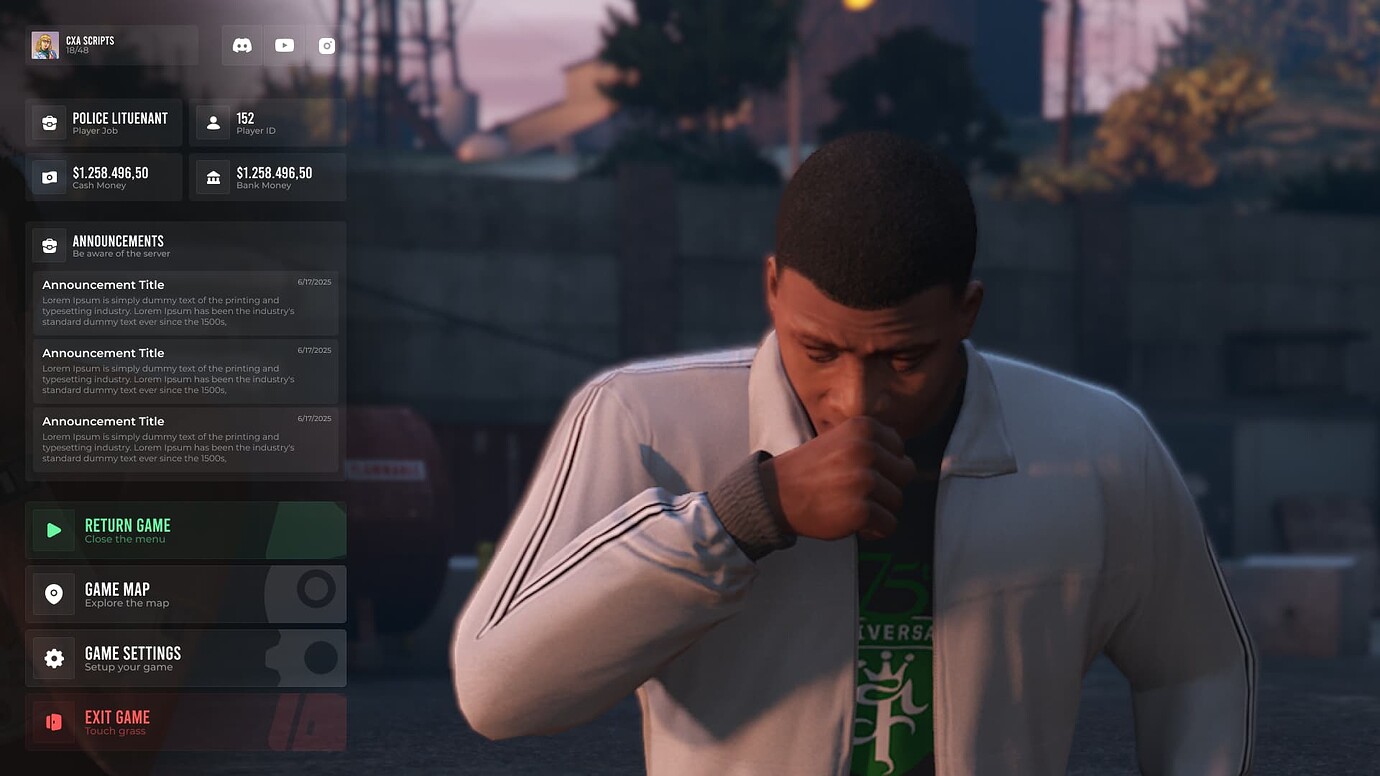 FiveM Pause Menu System | Modern, Transparent and Optimised - FiveM Releases - Cfx.re Community