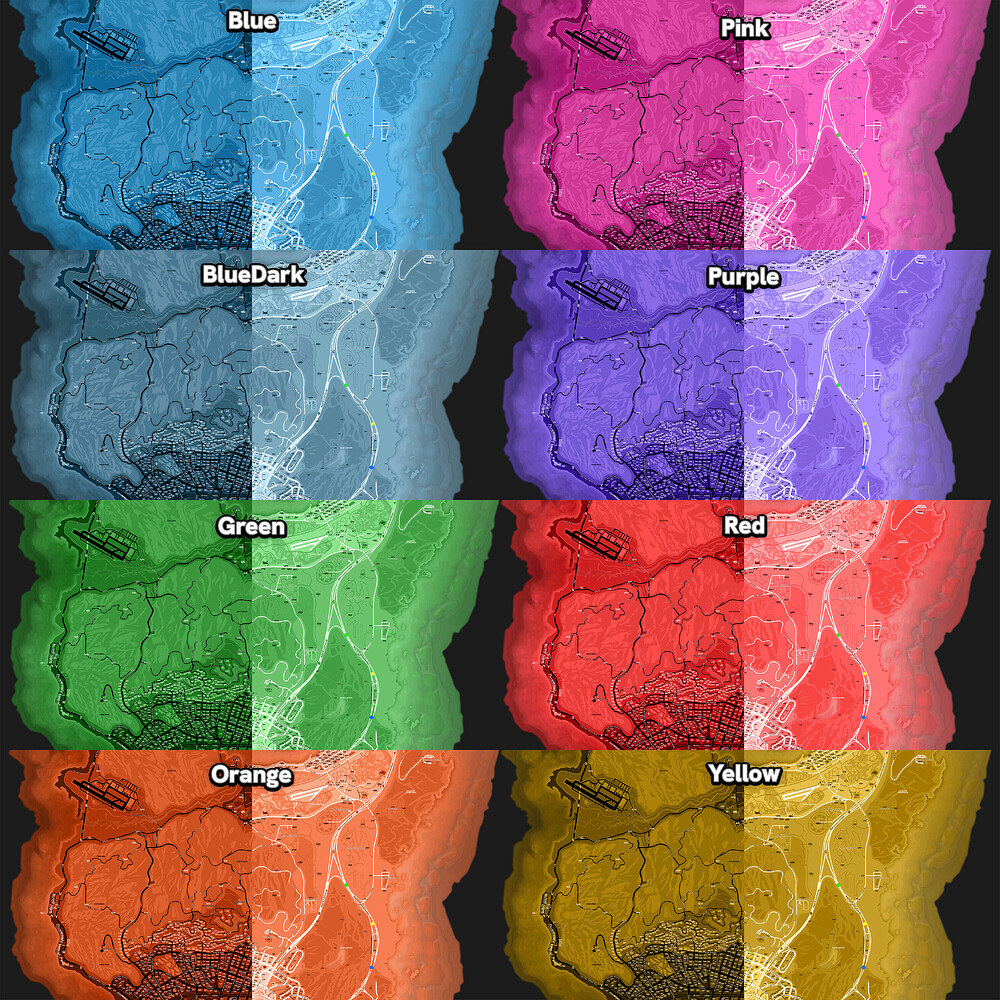 [FREE] [MINIMAP] Black & White Dark Postal Code Map & Minimap (Fixed ...