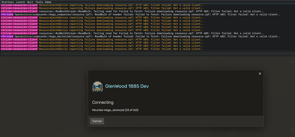 Infinite loading screen in redm server - RedM Client Support - Cfx.re ...