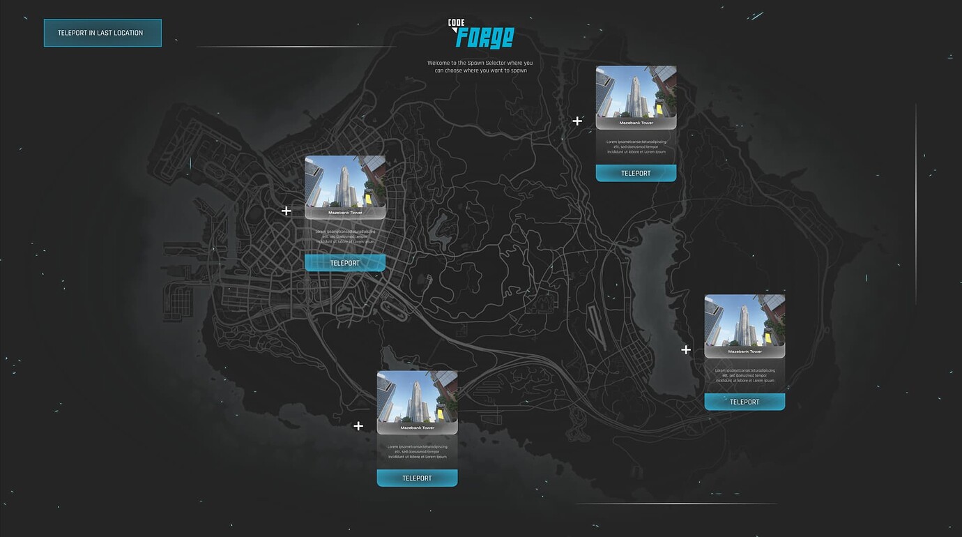 Sleek SPAWN SELECTOR with an incredible design with dedicated points ...