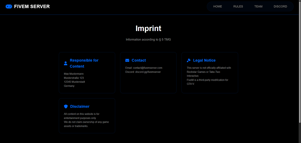 SirRezi_Website – Modern Server Website Template for FiveM [Free ...
