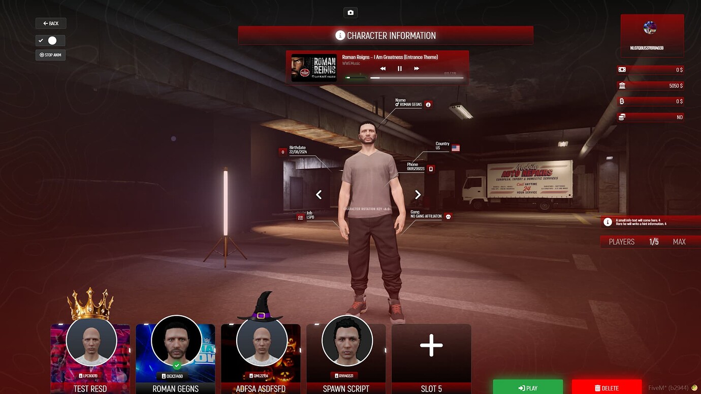 Advanced Multicharacter VIP Feature Extreme Detail - uniqers-multicharacter #esx #qbcore # ...