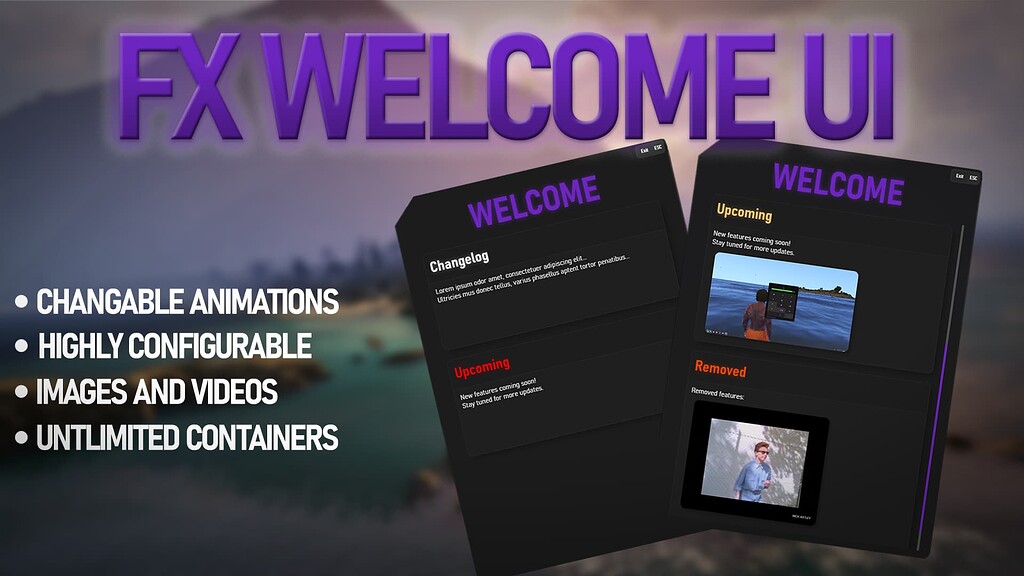 fxWelcomeUI [FREE] [STANDALONE] - FiveM Releases - Cfx.re Community