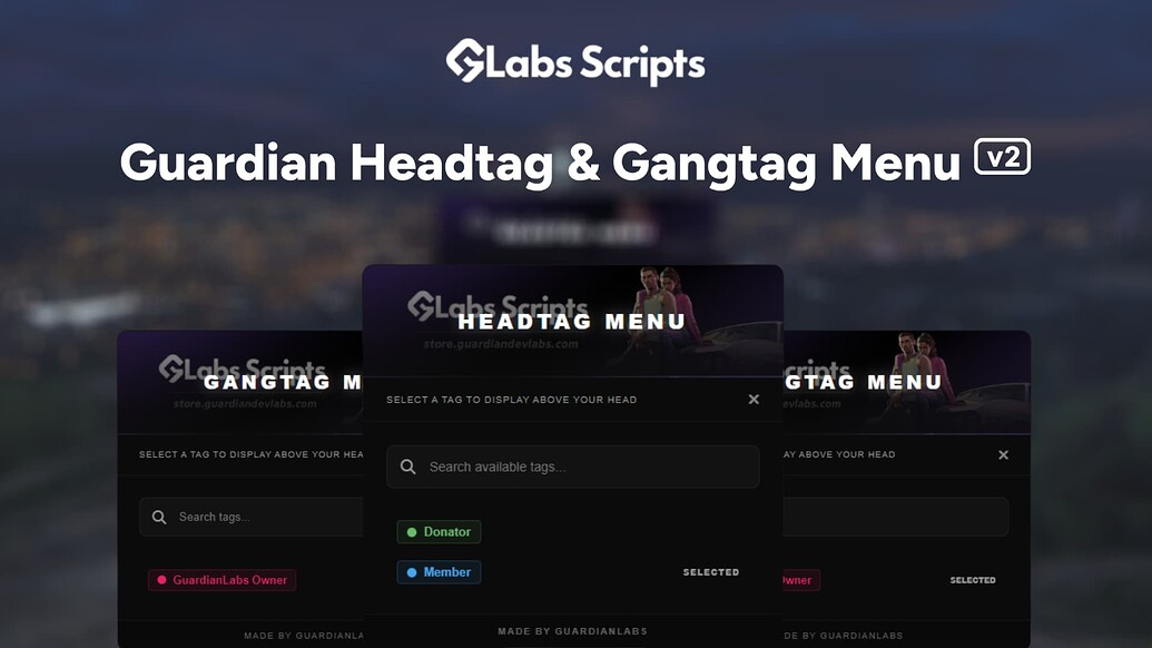 [PAID] Guardian Headtag Menu & Gangtag Menu - FiveM Releases - Cfx.re ...