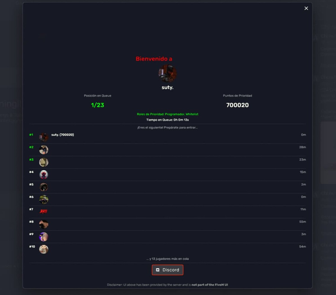[STANDALONE] Queue System - FiveM Releases - Cfx.re Community